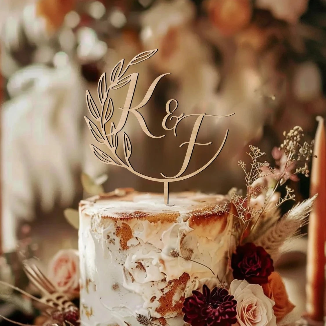 Personalised Wooden Cake Topper – Rustic Keepsake (15–18 cm ...