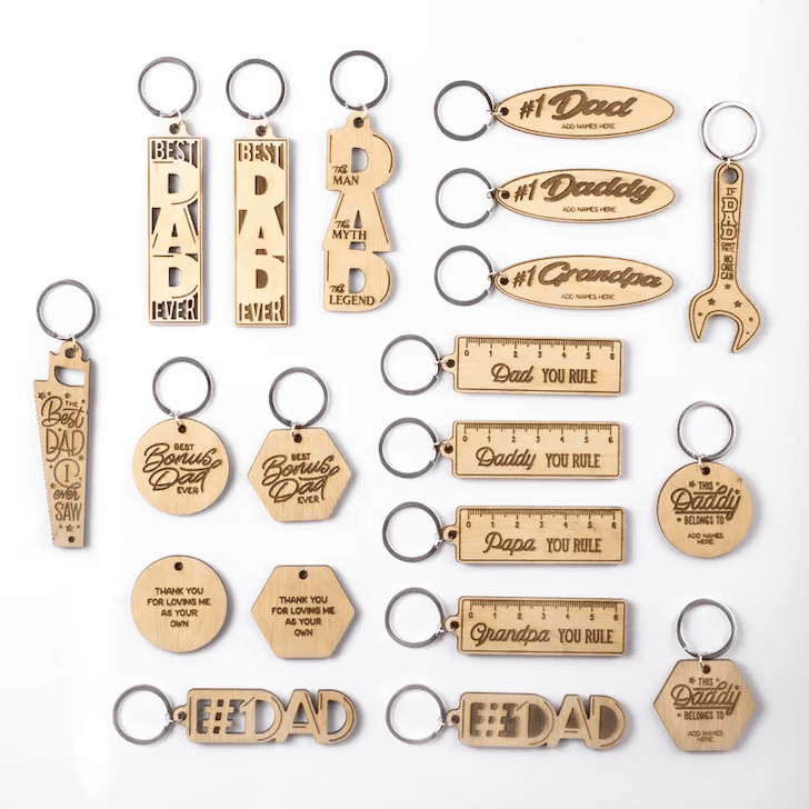 Father's Day Key Rings – LaserBloom Studios