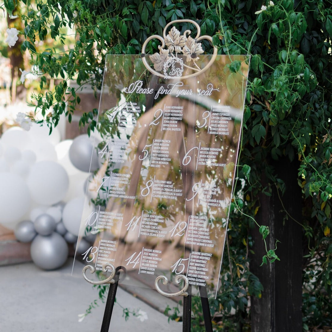 Clear Acrylic Seating Chart – LaserBloom Studios